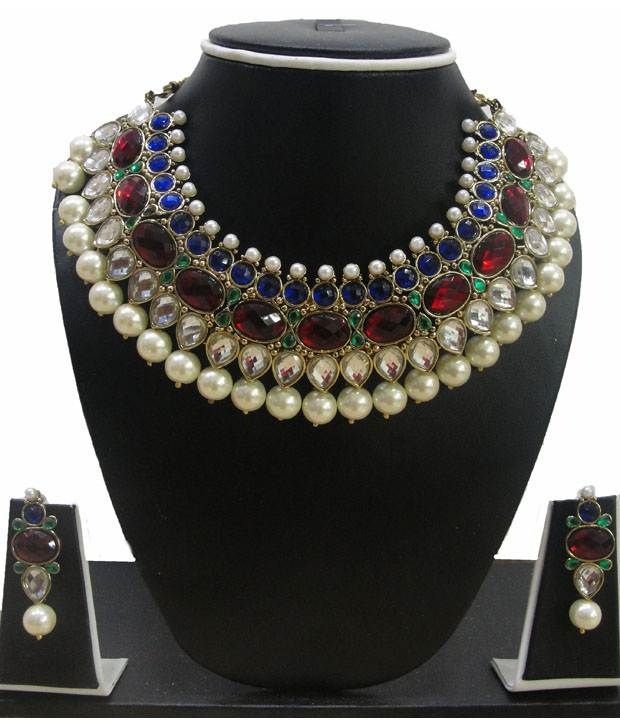 Zaveri Pearls Traditional Designer Pearl Necklace Set Buy Zaveri