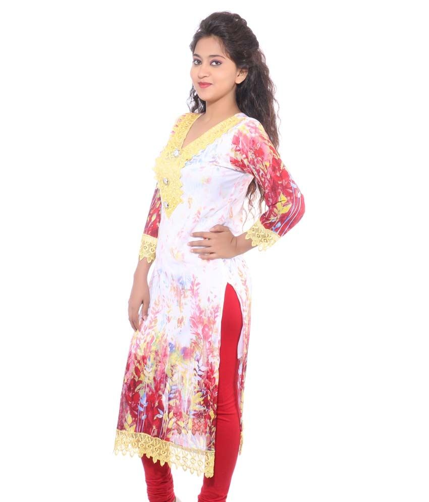 LaaZee Red Net Kurti - Buy LaaZee Red Net Kurti Online at Best Prices ...