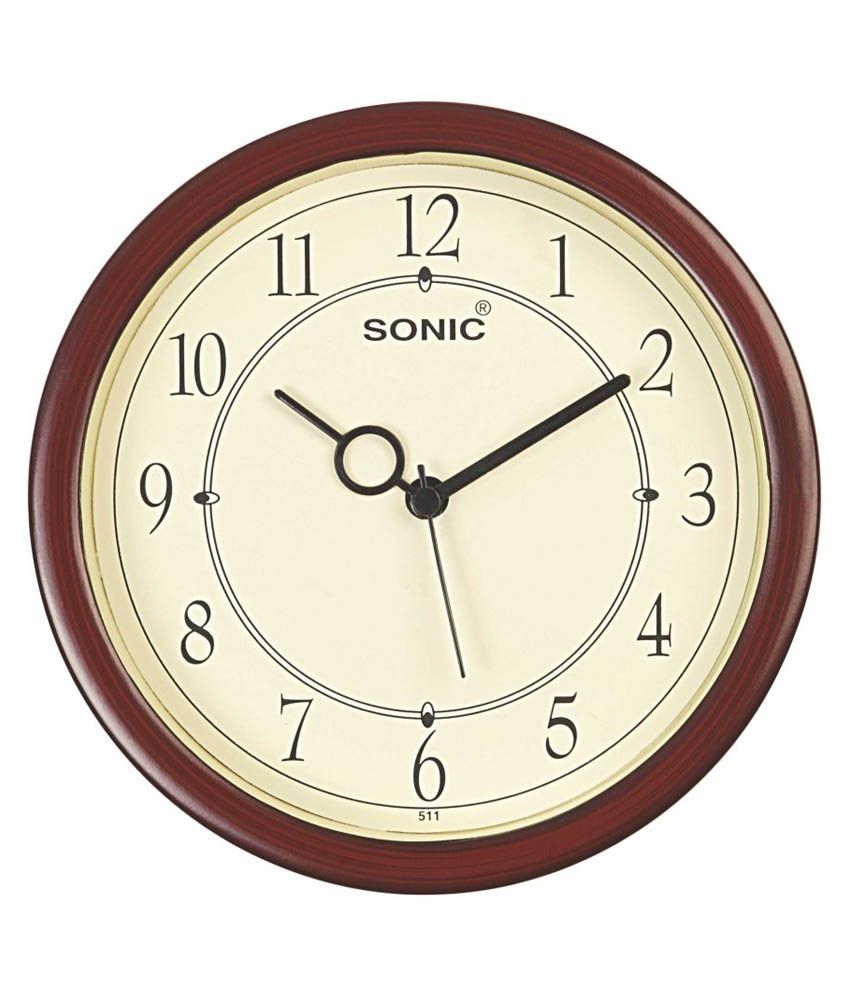 Sonic Brown Contemporary Analog Wall Clock: Buy Sonic Brown ...