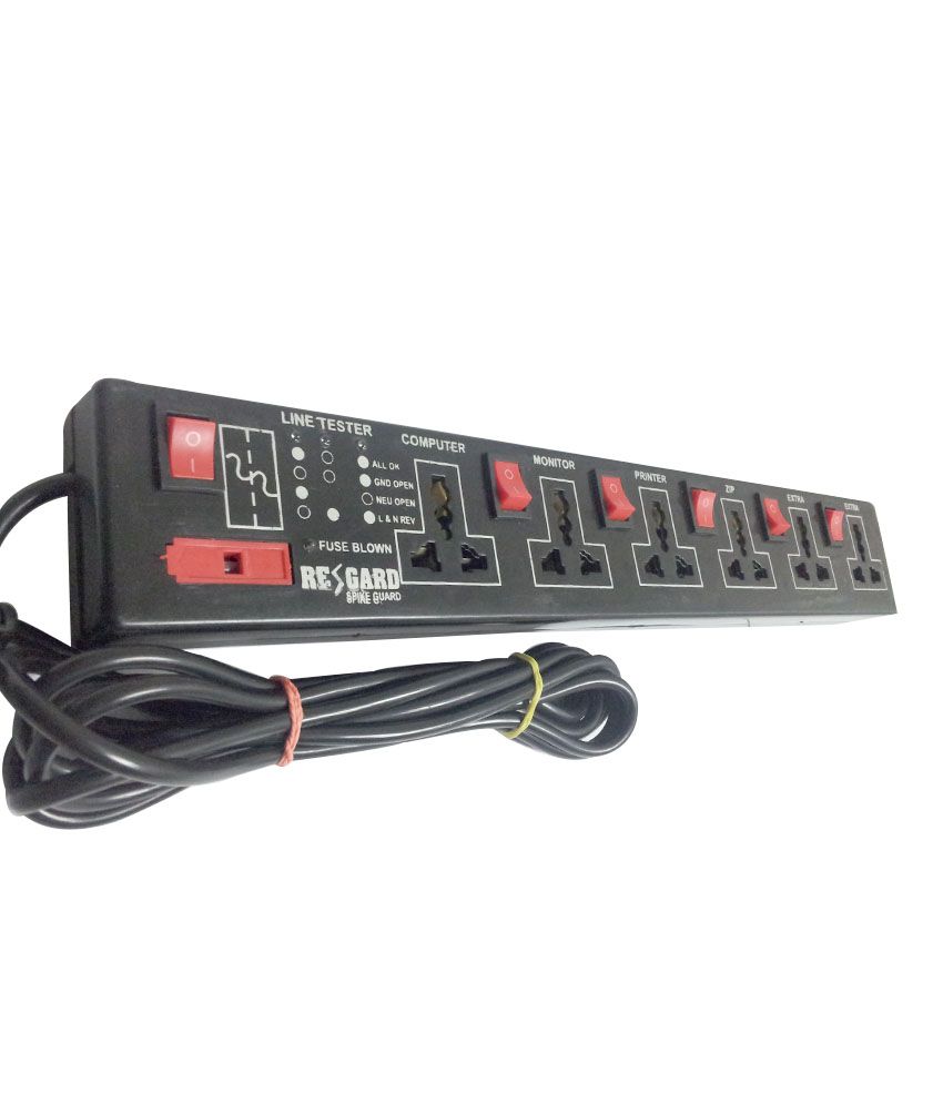 Buy Re-gard- 3 Yards 6 Switch 6 Socket Extension Board Cord Spike Guard ...