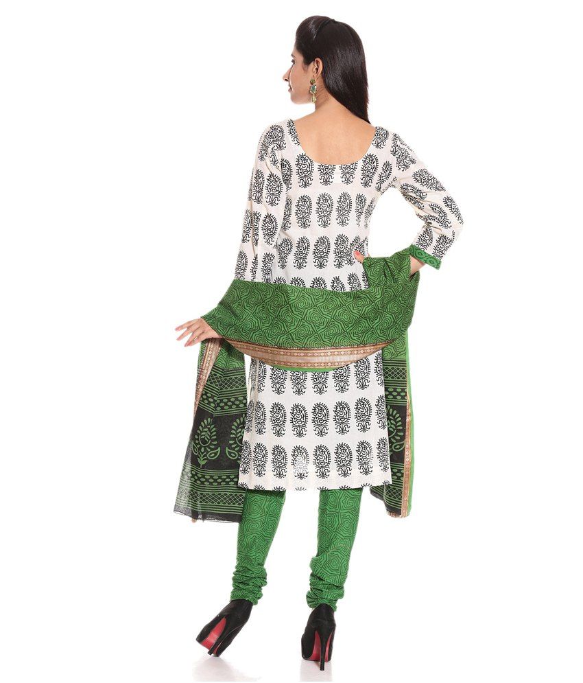 Desh Ki Mitti White Cotton Unstitched Dress Material - Buy Desh Ki ...