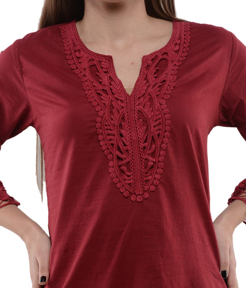 U&F Maroon Cotton Tops - Buy U&F Maroon Cotton Tops Online at Best ...