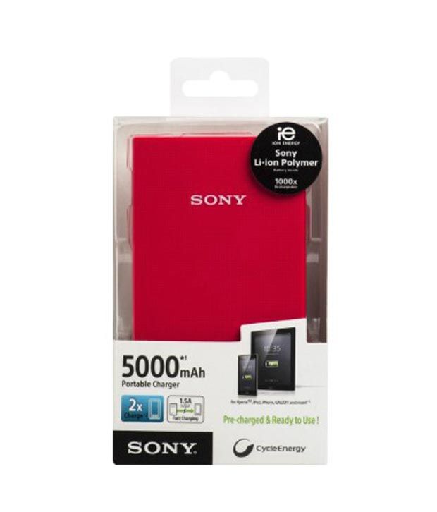 Sony Power Bank 5000Mah CP-V5/RC - Red - Power Banks Online at Low ...
