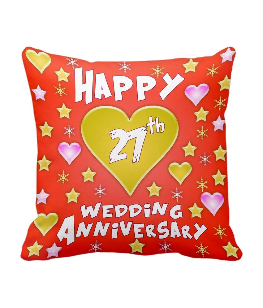 Tiedribbons Gift For 27th Happy Anniversary Cushion Cover Buy Online 