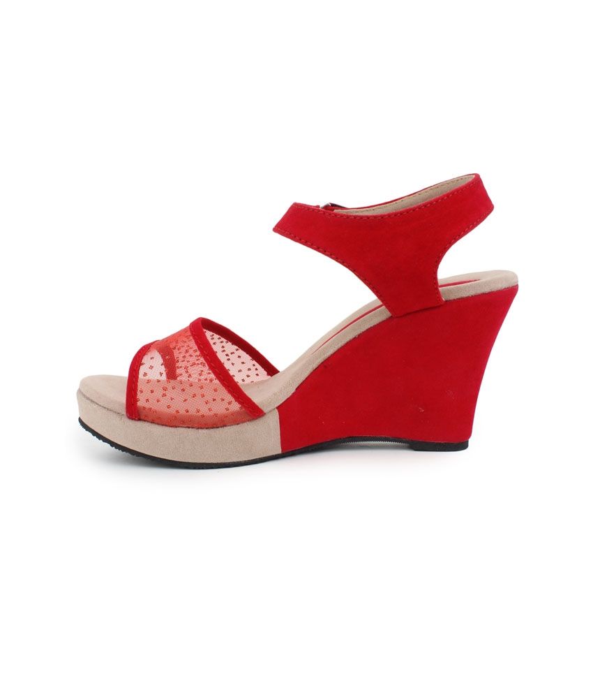 Hansx Red Wedges Heels Price in India- Buy Hansx Red Wedges Heels ...