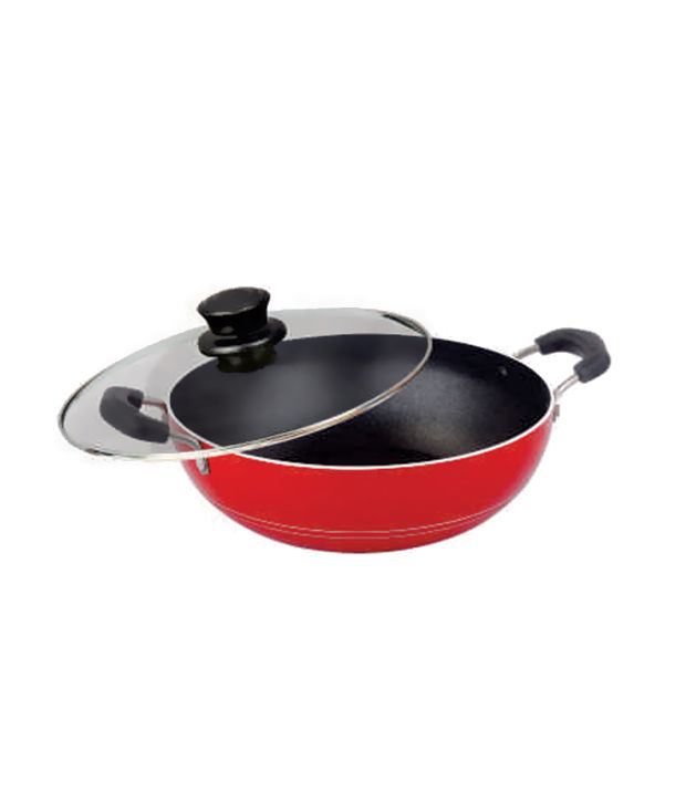 Nirlon Induction Base Non Stick Deep Kadai With Glass Lid 3 Ltr Buy