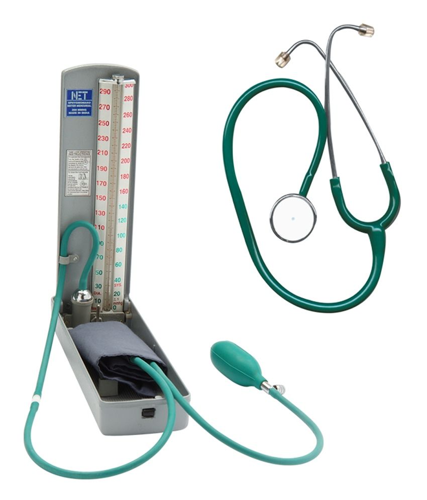 Net Mercury Blood Pressure Monitor Sphygmomanometer With Stethoscope 
