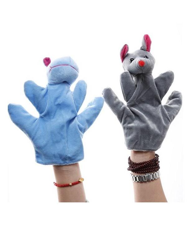 Kuhu Creations Animal Baby Education Story Play Toy Velvet Hand Puppets ...