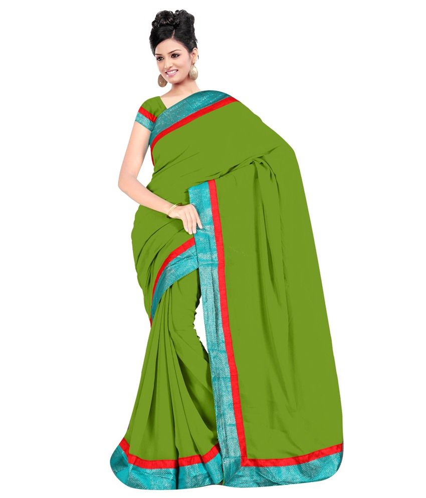 Jai Maa Ambey Creation Multicoloured Georgette Saree - Buy Jai Maa ...