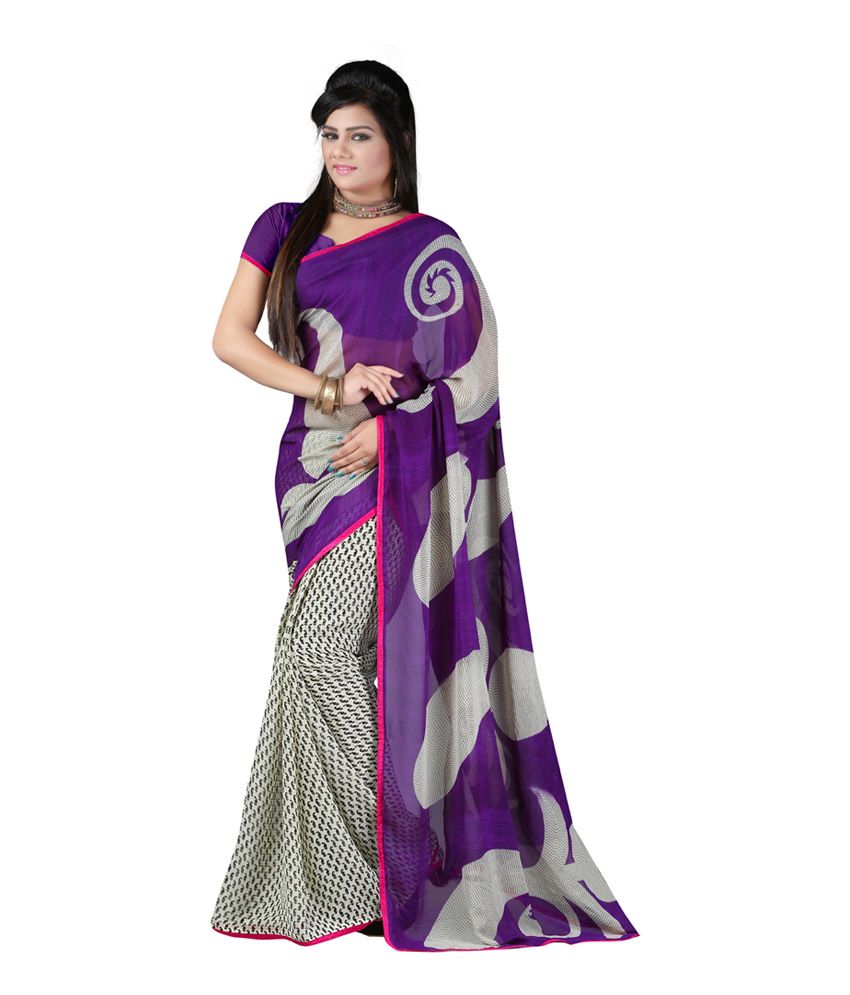 Jay Maa Ambey Creation Multicolour Printed Georgette Saree With Blouse ...
