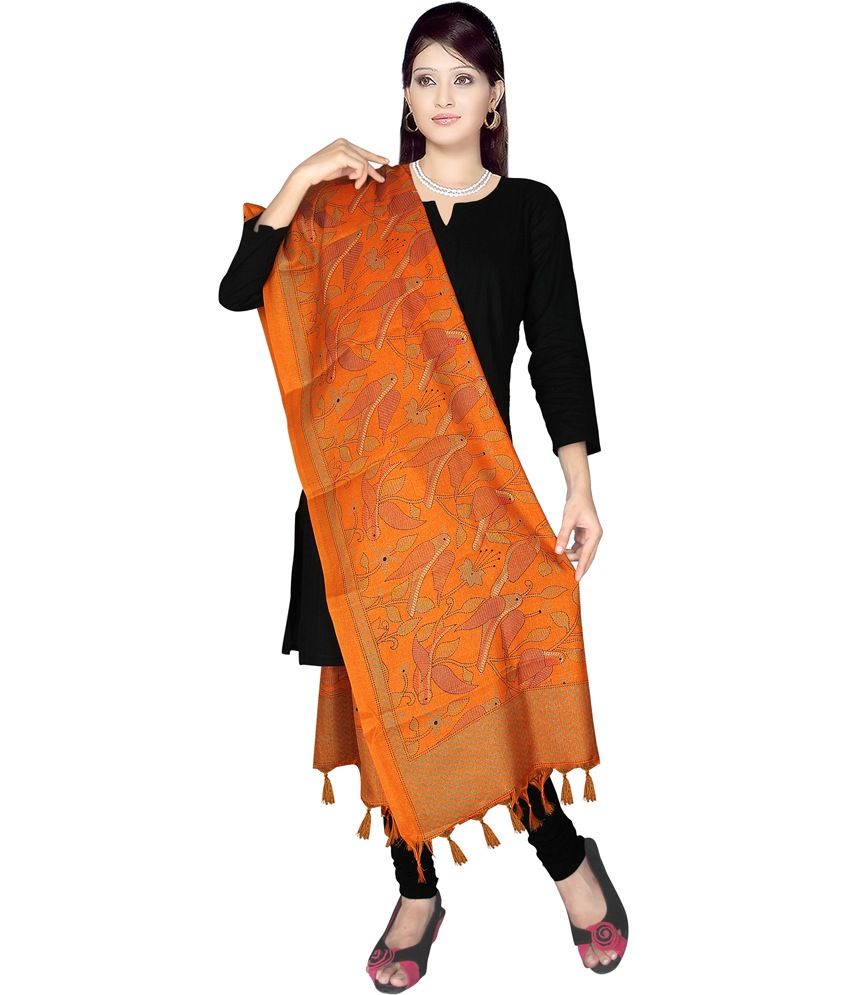 Shyam Silk Fabrics Orange Bhagalpuri Silk Dupattas Price In India Buy