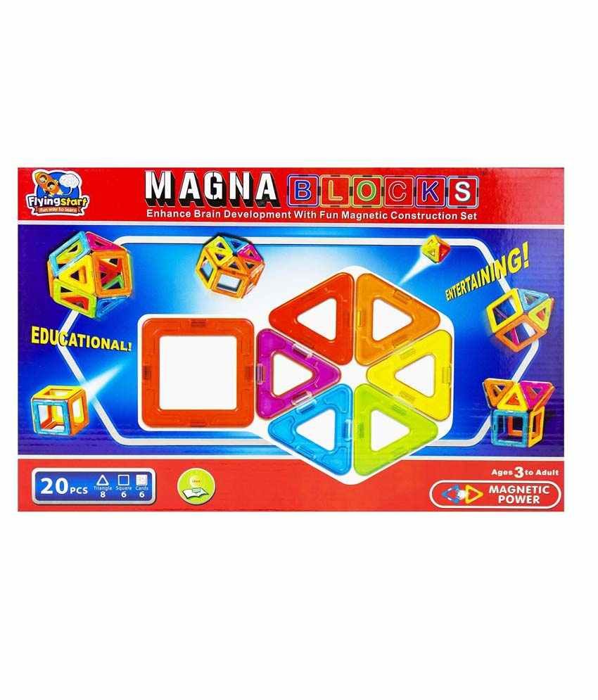 FLYING START 20 Pieces Magna Blocks and 32 Pieces Magna Tiles Building ...