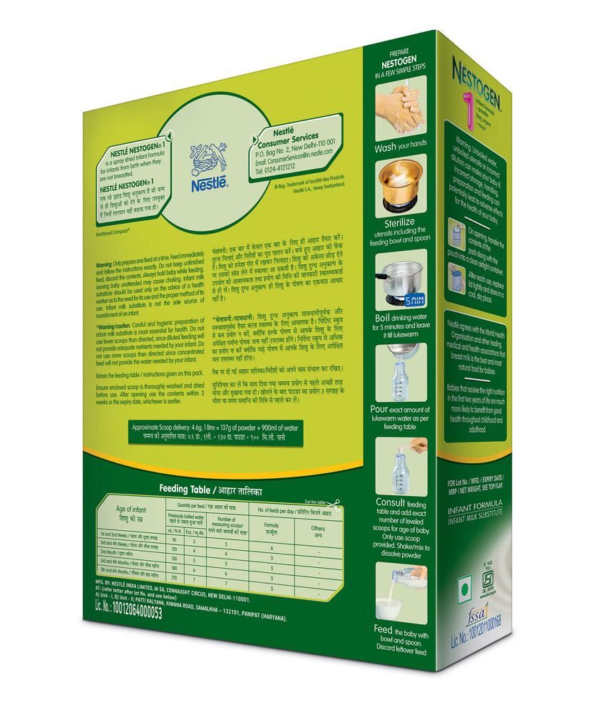 Nestle Nestogen 1 Infant Formula (Upto 6 Months) - 400g: Buy Nestle ...