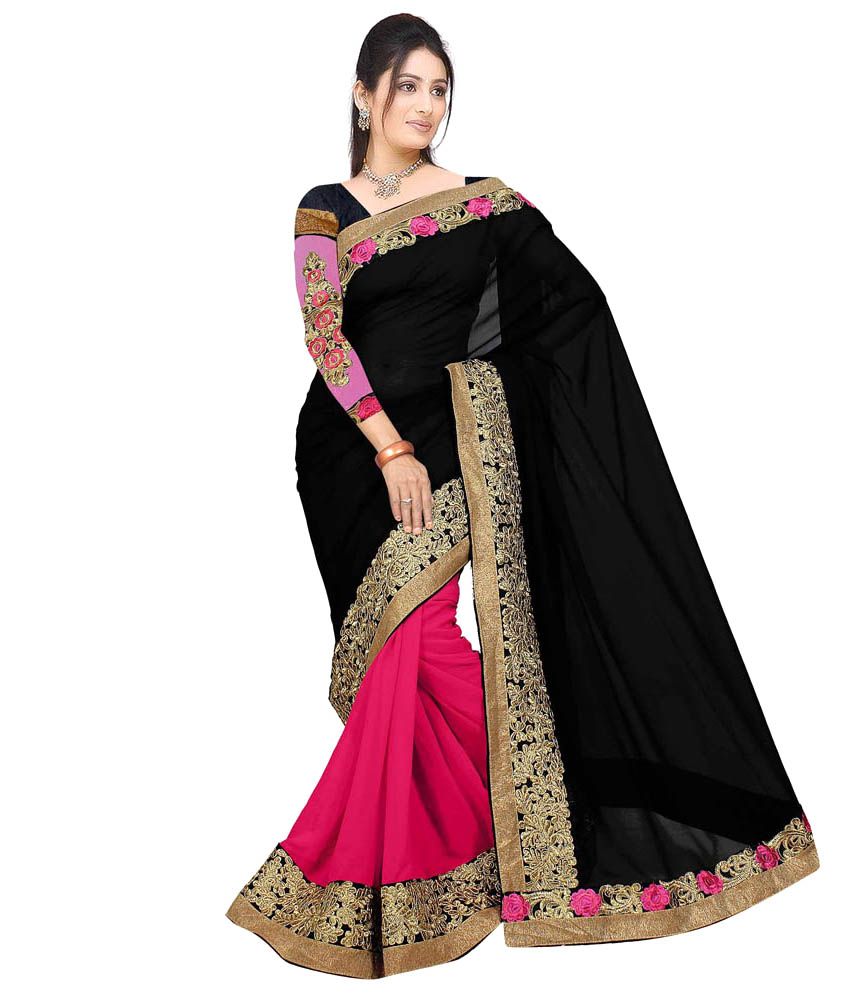 Vidhata Enterprise Black Bhagalpuri Silk Saree Buy Vidhata Enterprise