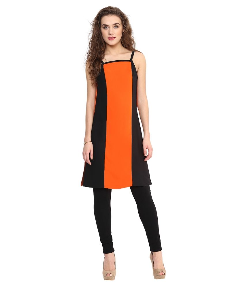 Uptownie LIte Orange Polyester Tunics - Buy Uptownie LIte Orange ...