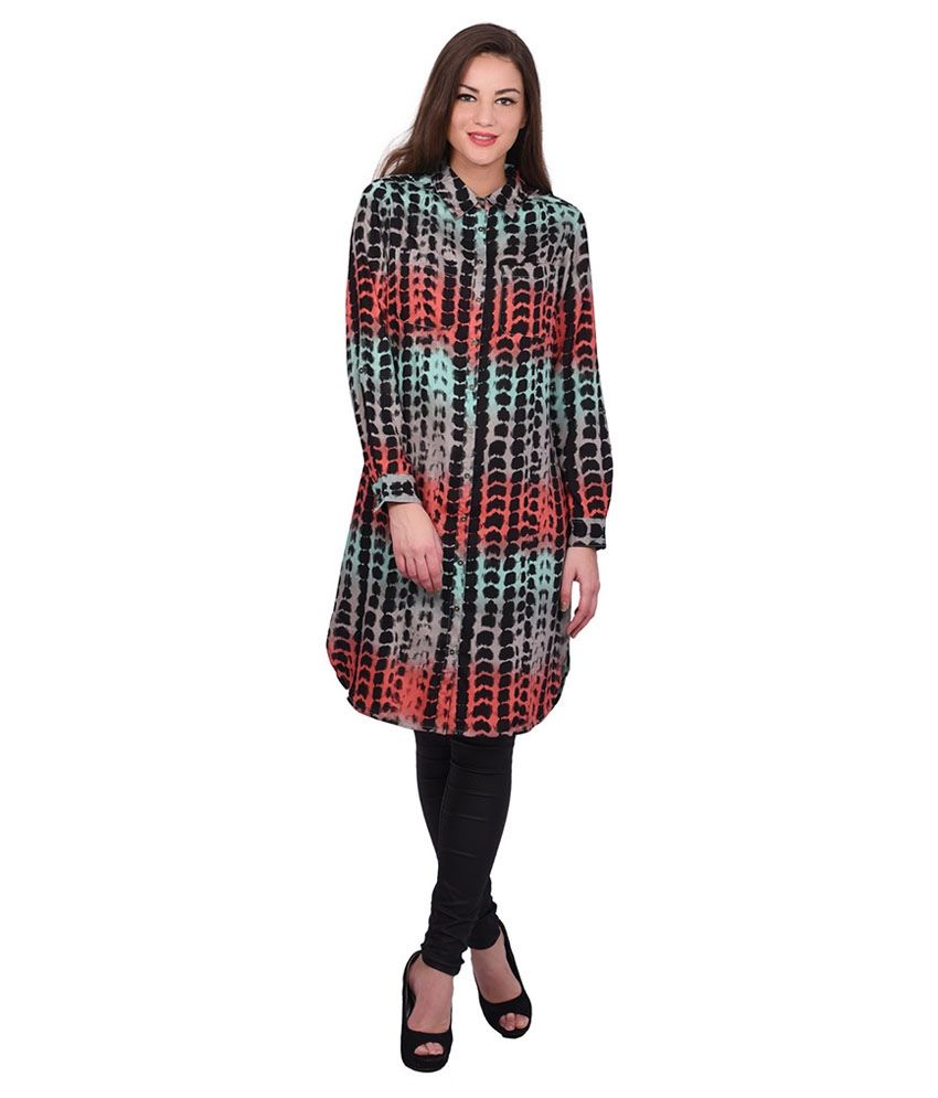 Orange Plum Multicolor Polyester Tunics - Buy Orange Plum Multicolor ...