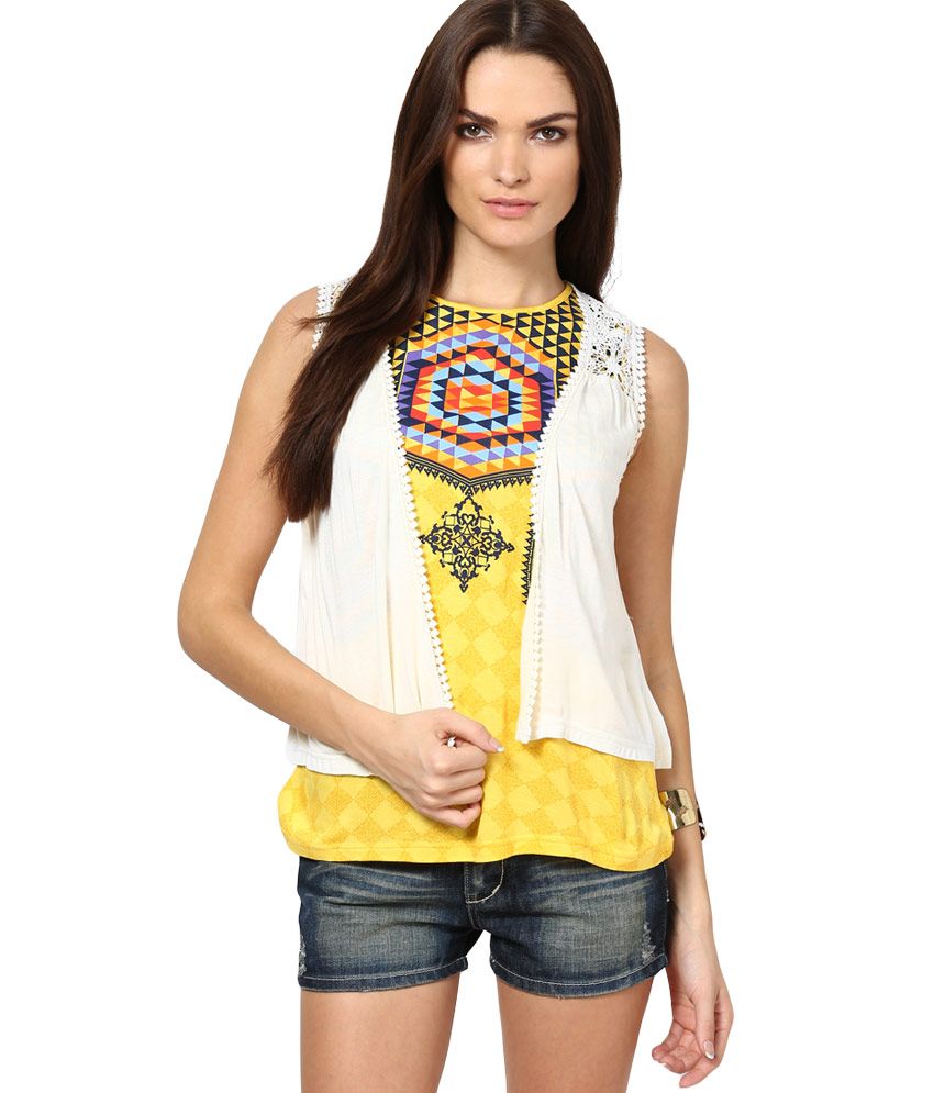 Buy Vero Moda White Sleeveless Shrug Online at Best Prices in India ...