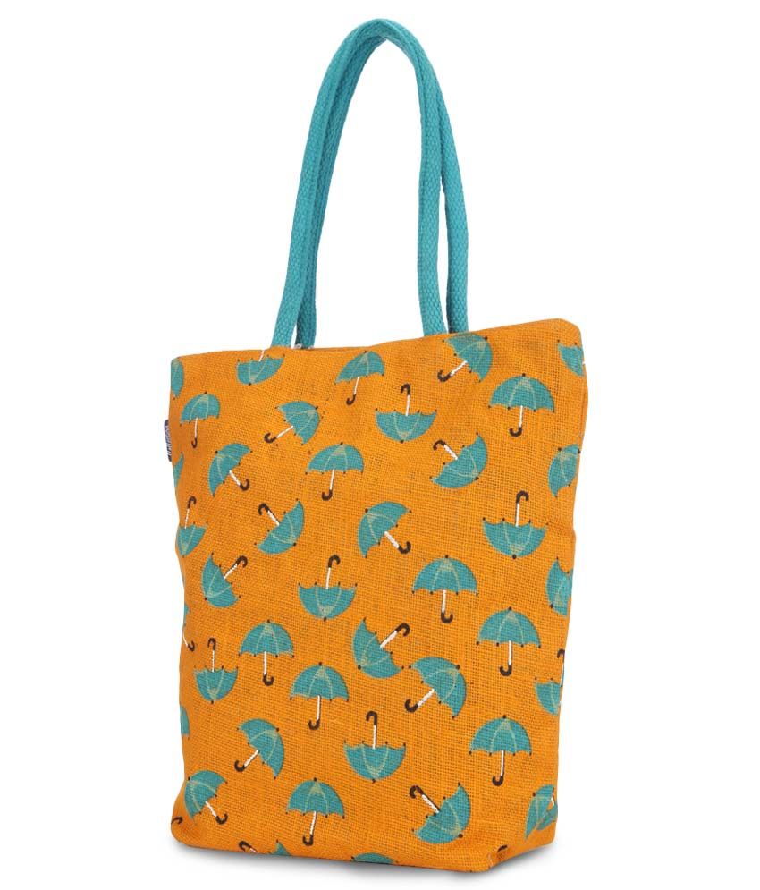 Honey By Pantaloons Orange Jute Tote Bag Buy Honey By Pantaloons