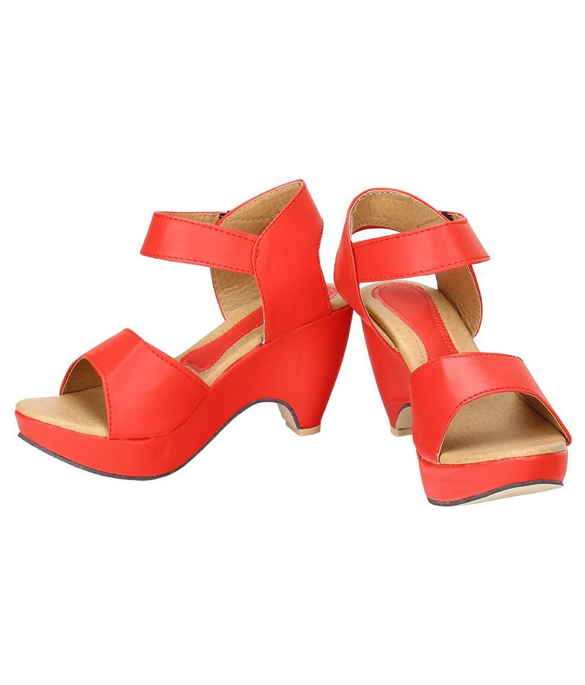Royal Indian Exposures Red Wedges Heels Price in India- Buy Royal ...