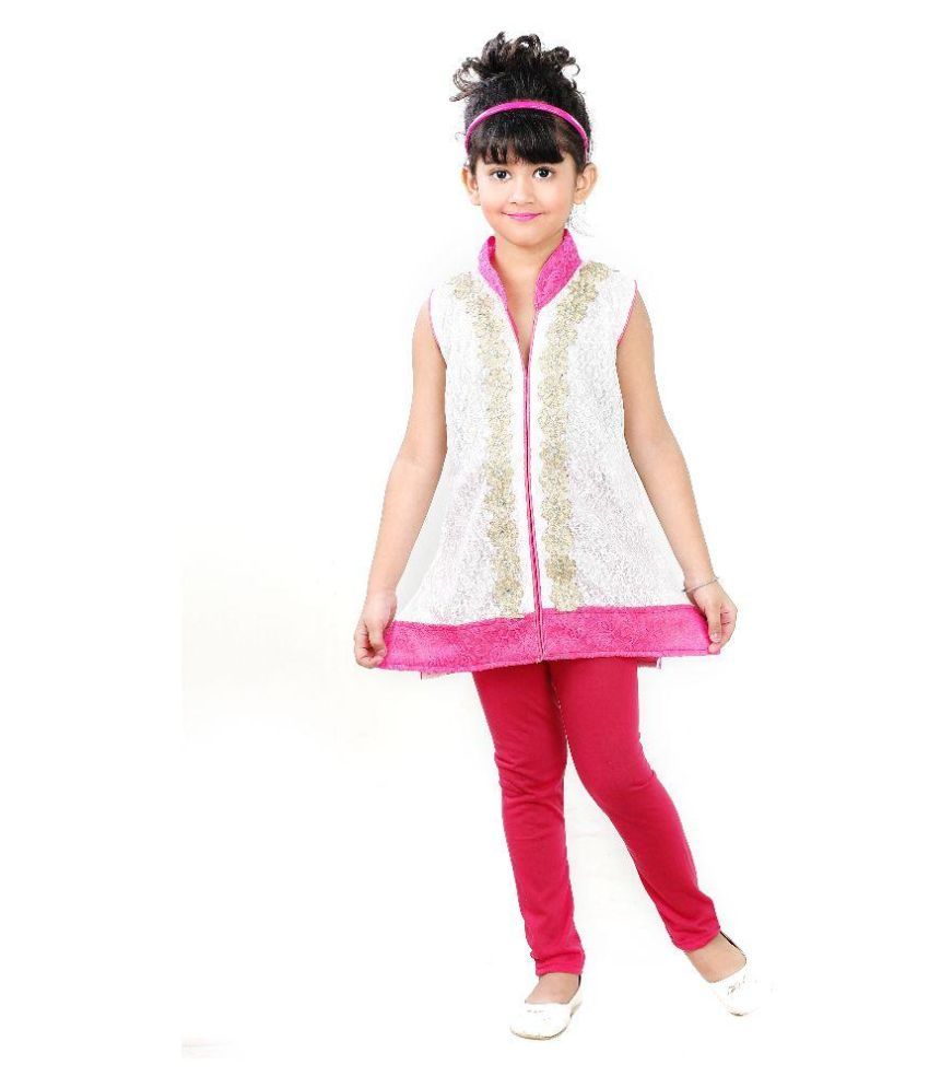 Lily White & Pink Net Top & Bottom Set - Buy Lily White & Pink Net Top ...