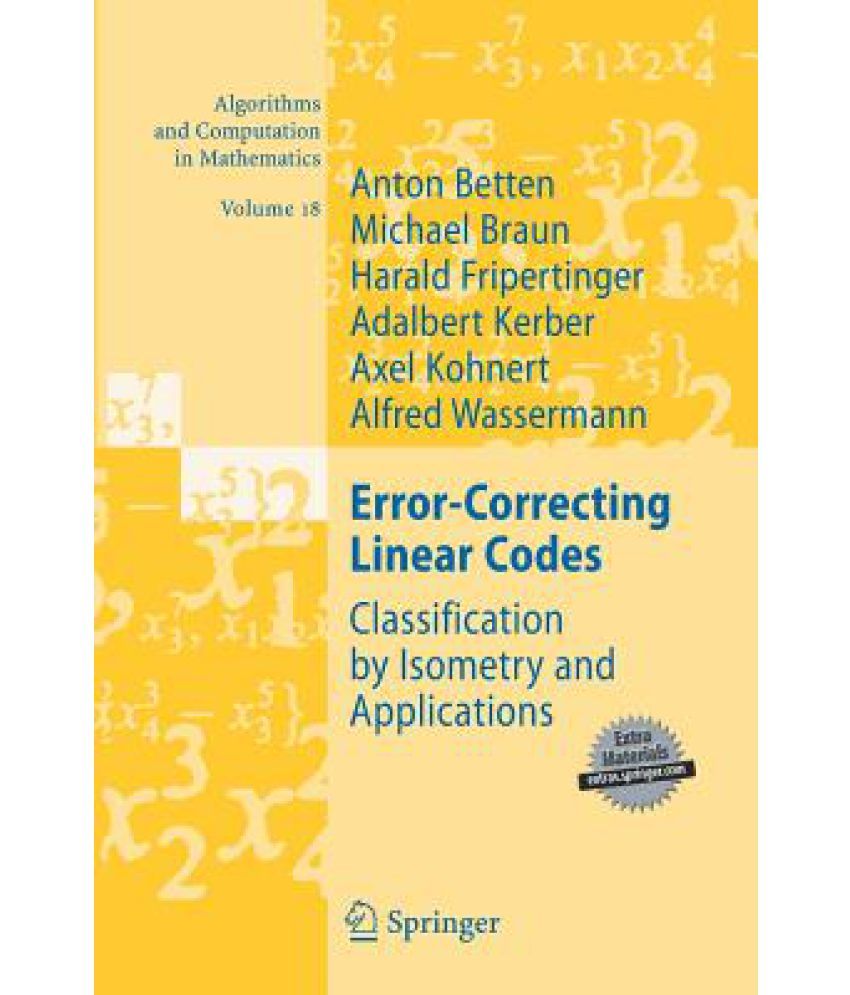 Error Correcting Linear Codes Buy Error Correcting Linear Codes Online At Low Price In India On 5610