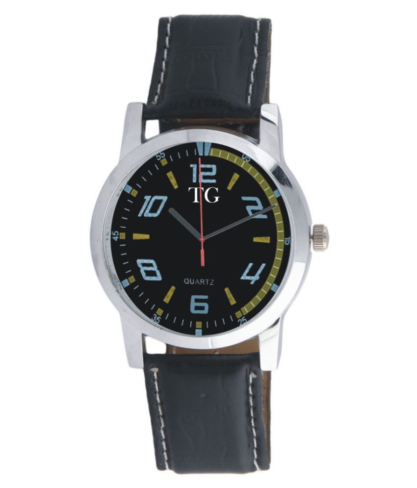 Techno Gadgets Black Leather Analog Watch - Buy Techno Gadgets Black ...