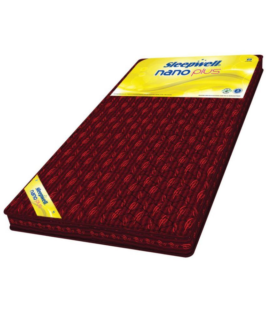 Sleepwell Nano Plus 3 inch Single Size Coir Mattress Maroon 83x35x3