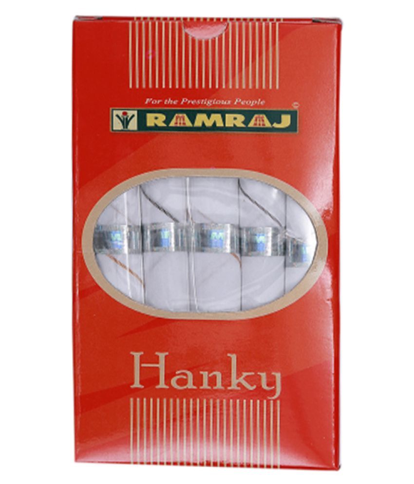 Ramraj 100% Cotton White Handkerchief 2 PACKETS =10Pcs Pack: Buy Online ...