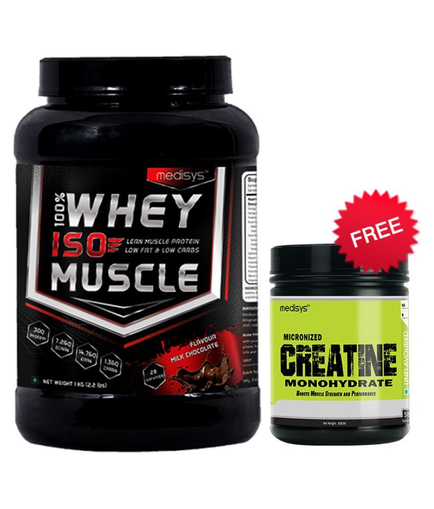 MEDISYS ISO Muscle-1Kg [Free Creatine - 300gms] 1 kg Milk Chocolate ...