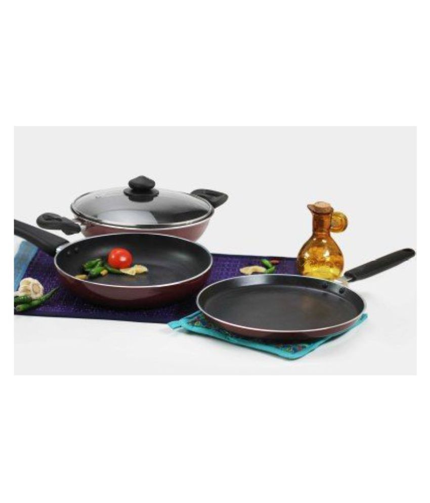 Prestige Omega Deluxe Induction Base Non-Stick Kitchen Set, 3-Pieces ...