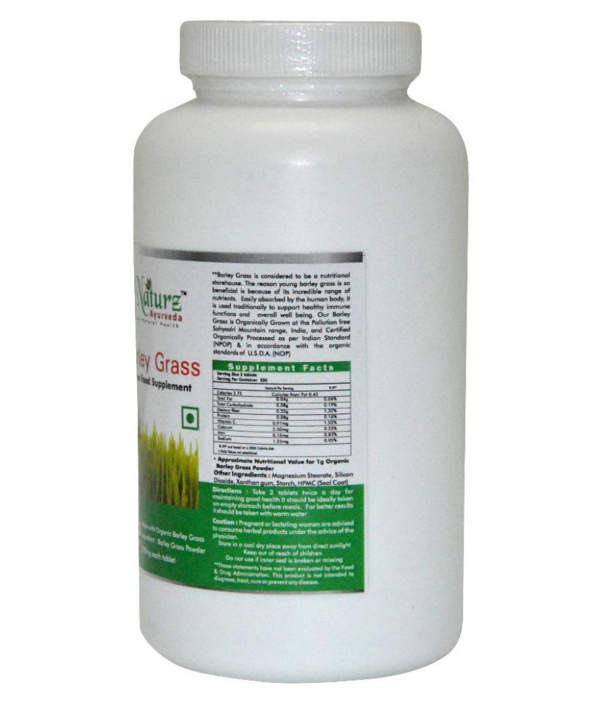 Naturz Ayurveda Organic Barley Grass 500 Tablets 500 mg: Buy Naturz ...