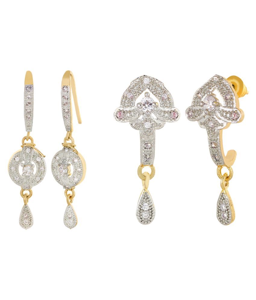 Zevar Green American Diamond Best Earring Combo For Women - Buy Zevar ...
