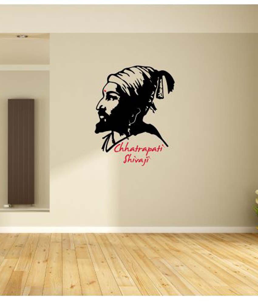 Peacockride Chatrapati Shivaji Wall Sticker PVC Vinyl Black Wall ...