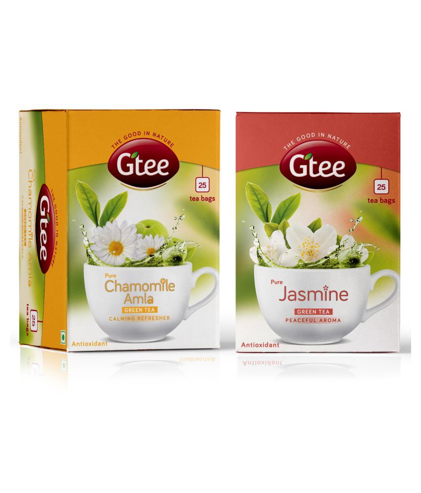 GTEE Green Tea with Chamomile& Jasmine Flower with Green Tea Bags 50 no ...