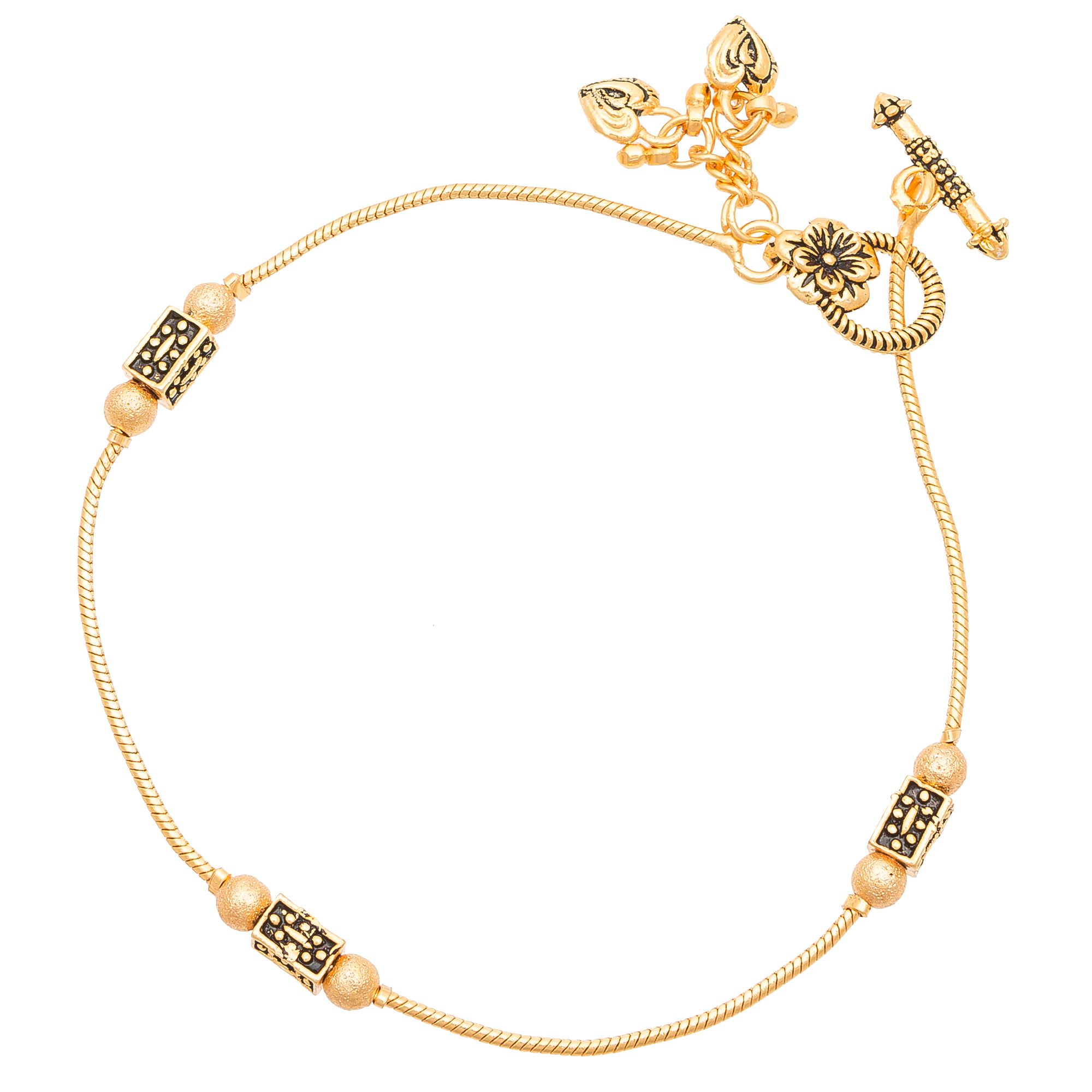 Pankh Brass Golden Anklets and Necklace Set Combo-325 - Buy Pankh Brass ...