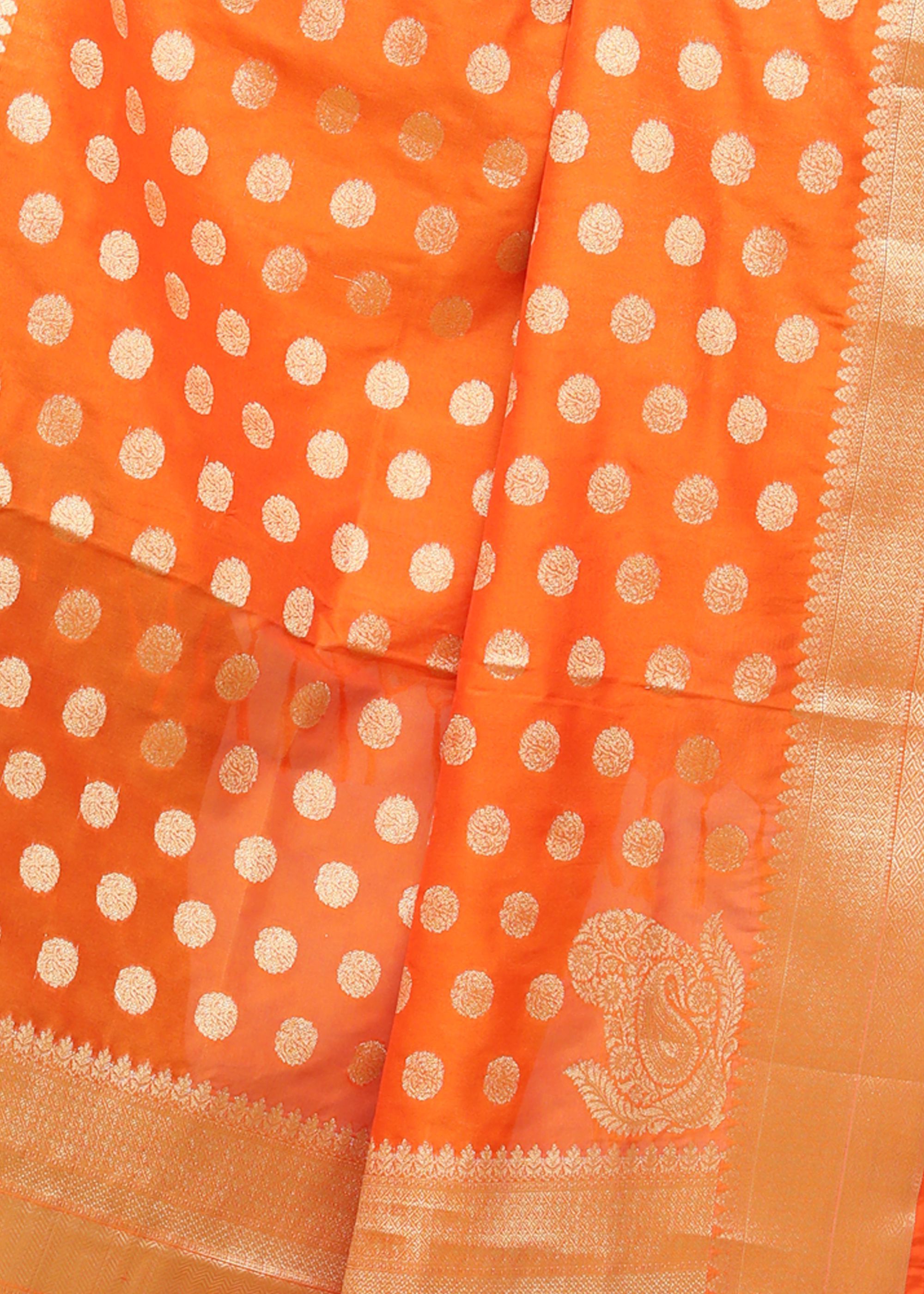 Sadhya Orange Art Silk Banarasi Dupatta Price In India Buy Sadhya