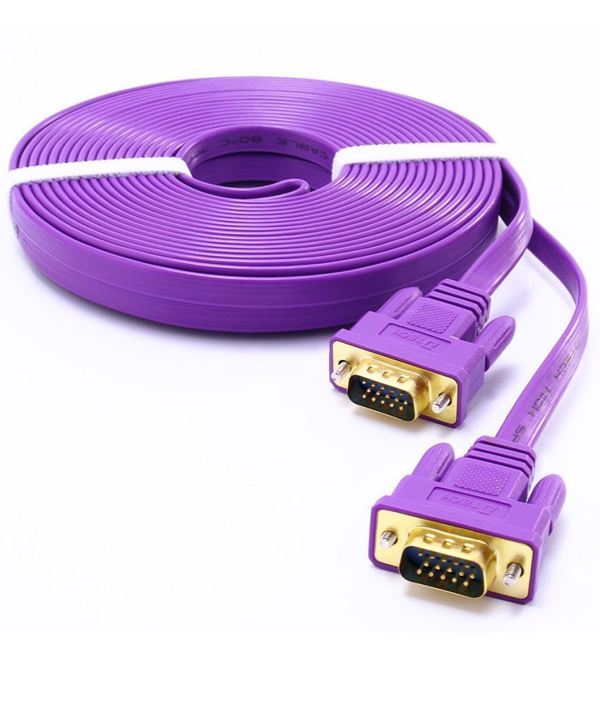 Industrial Electrical 3m Purple DTECH Ultra Slim Flat 10ft VGA to VGA ...