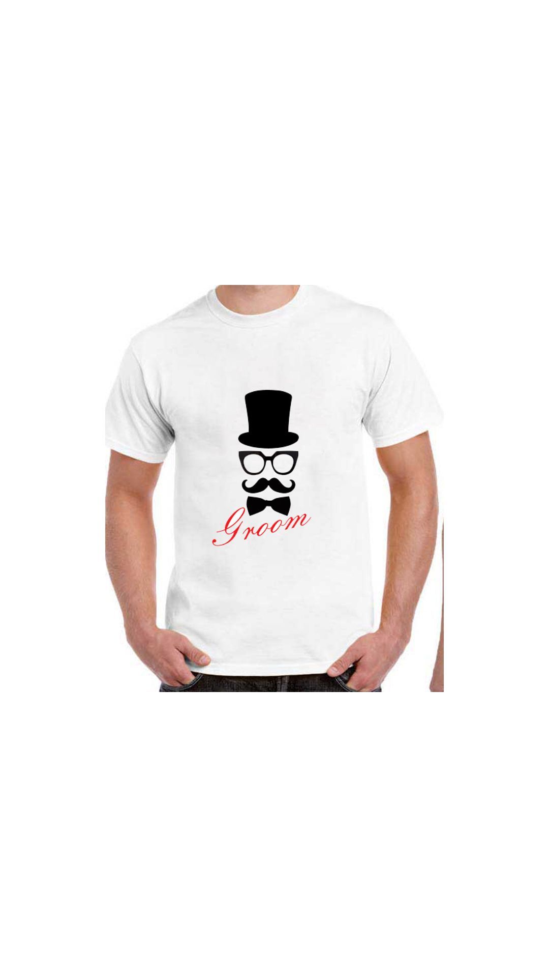 RITZEES White Dry Fit Polyester Couple Combo T-Shirt On Groom Bride ...
