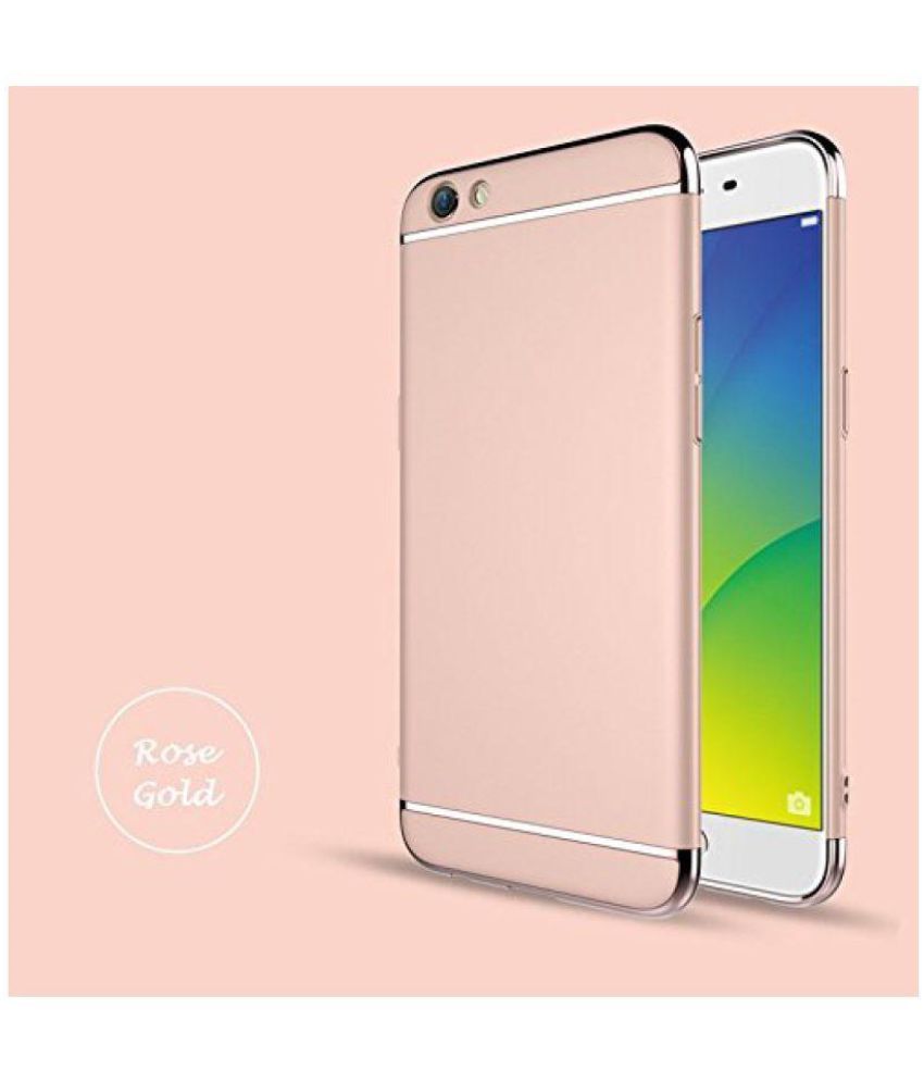 Oppo F3 plus Plain Cases KolorFish - Rose Gold - Plain Back Covers ...