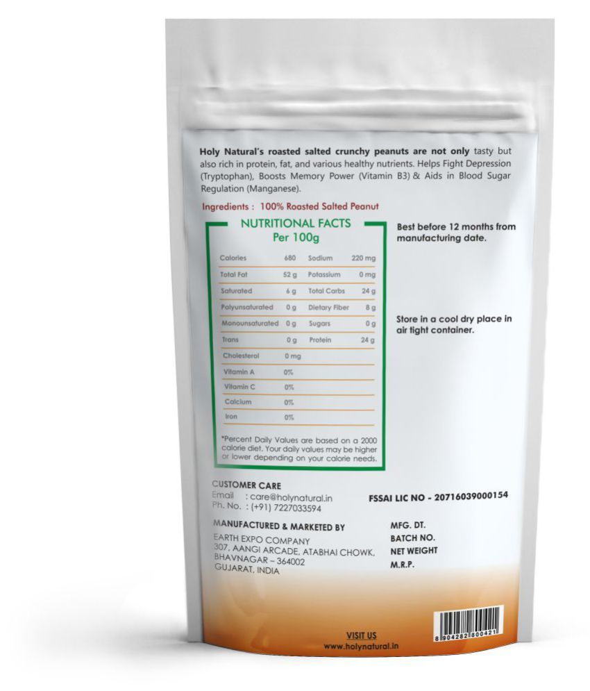 Holy Natural Salted Peanuts (Moongphali) 1 kg: Buy Holy Natural Salted ...