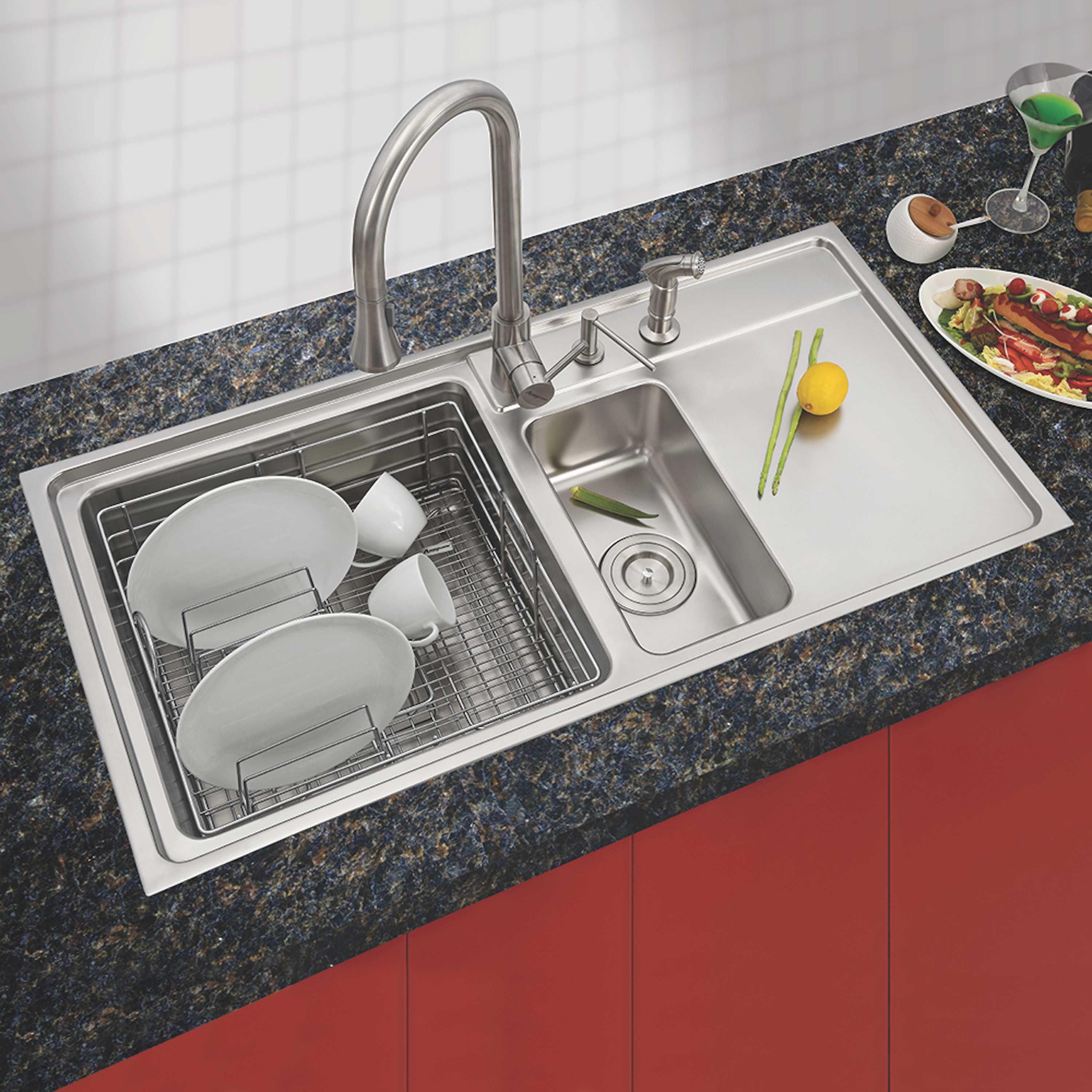 Buy Anupam Stainless Steel Double Bowl Sink With Drainboard Online At