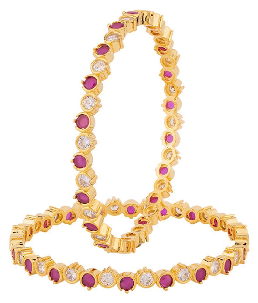 Voylla Round Cut Gems Embellished Bangles: Buy Voylla Round Cut Gems ...