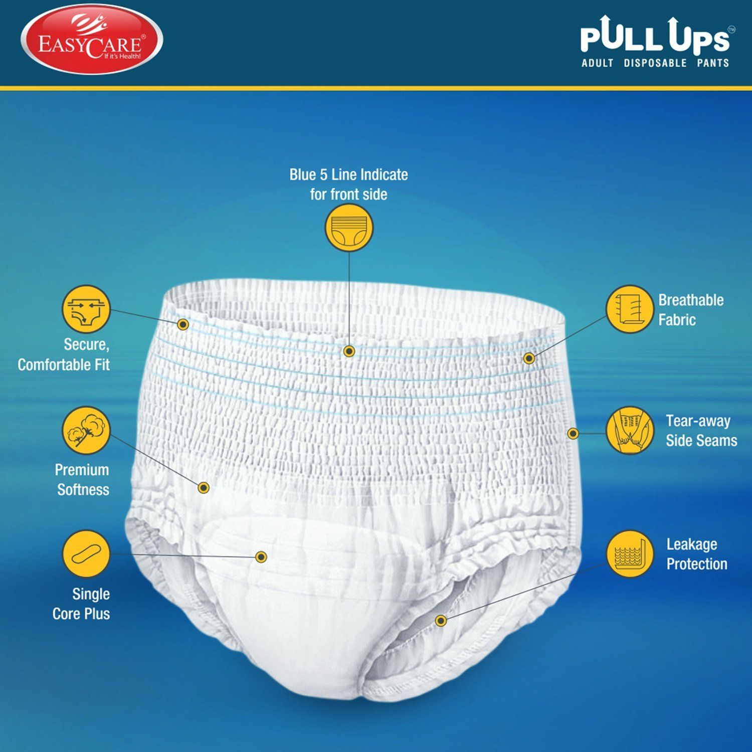 EasyCare Pull Ups Adult Disposable Pants L 110 X 145 CM 10 Pcs Pack easycare-pull-ups-adult-disposable-pants-l-110-x-145-cm-10-pcs-pack
