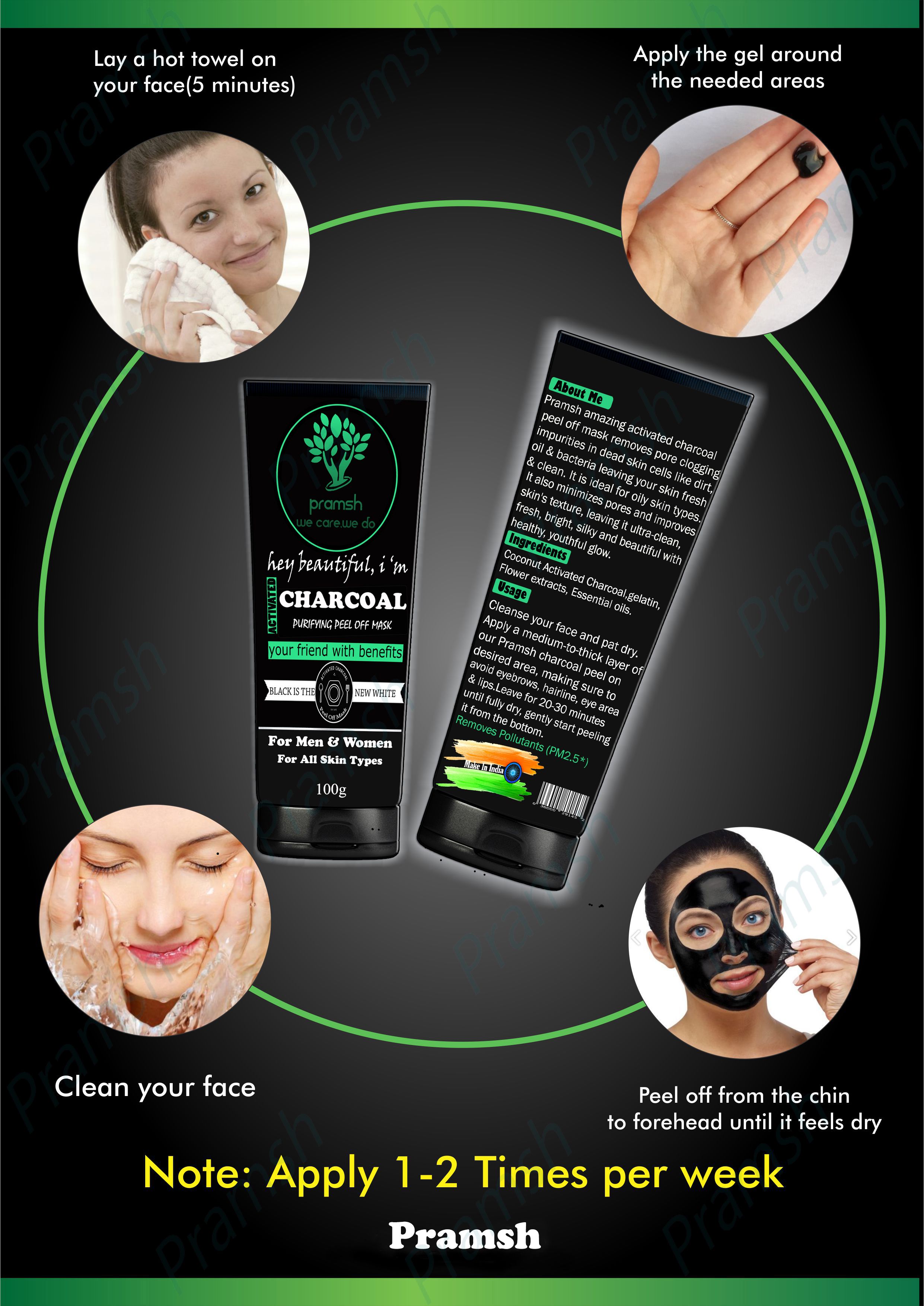 Pramsh Traders Activated Charcoal Peel Off Mask For Blackheads Face
