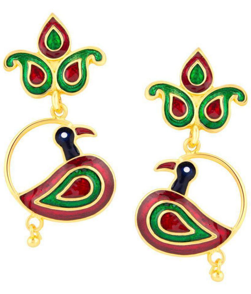 Shostopper Peacock Gold Plated Meenakari Pendant Set Buy Shostopper