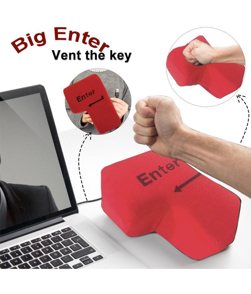 Big Enter Key USB Pillow Anti-stress Relief Super Size Enter Key ...
