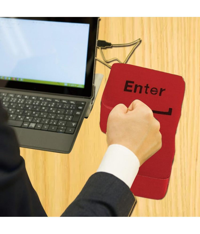 Big Enter Key USB Pillow Anti-stress Relief Super Size Enter Key ...
