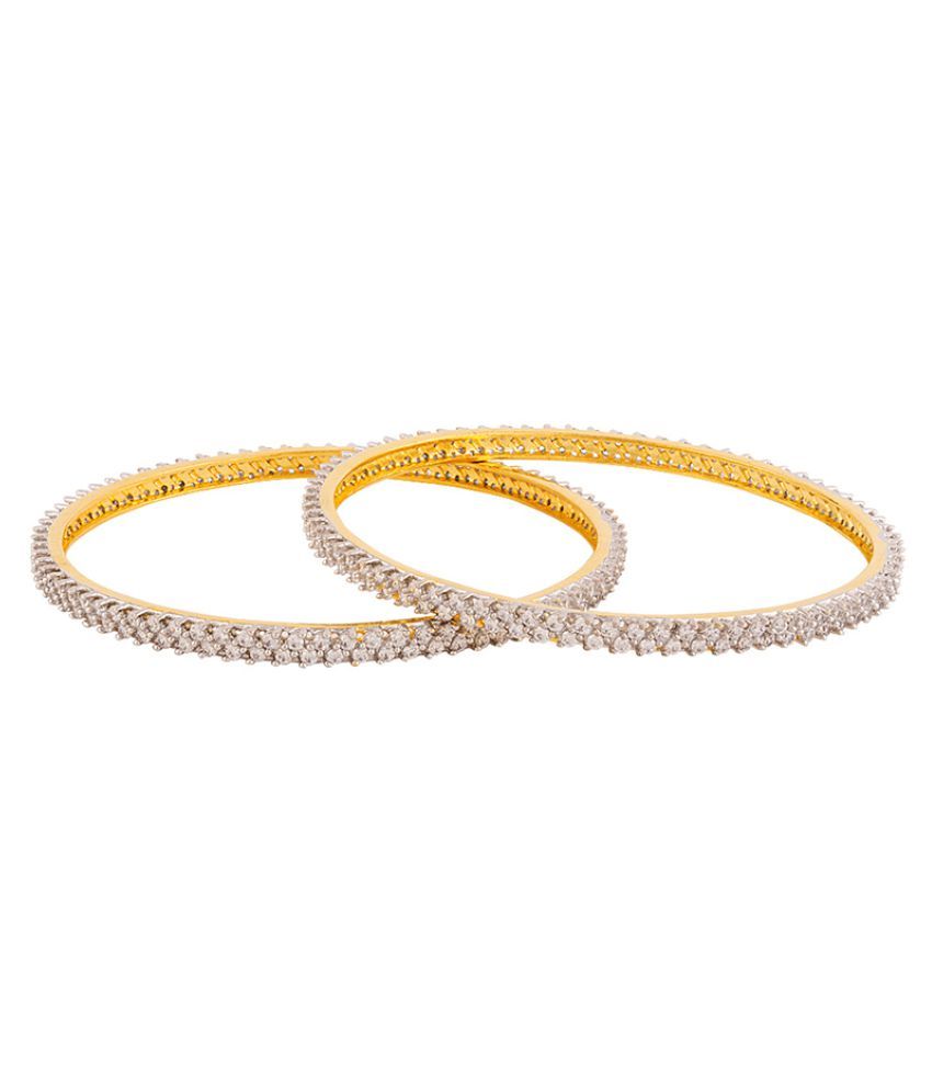 Voylla CZ White Gems Adorned Bangles: Buy Voylla CZ White Gems Adorned ...