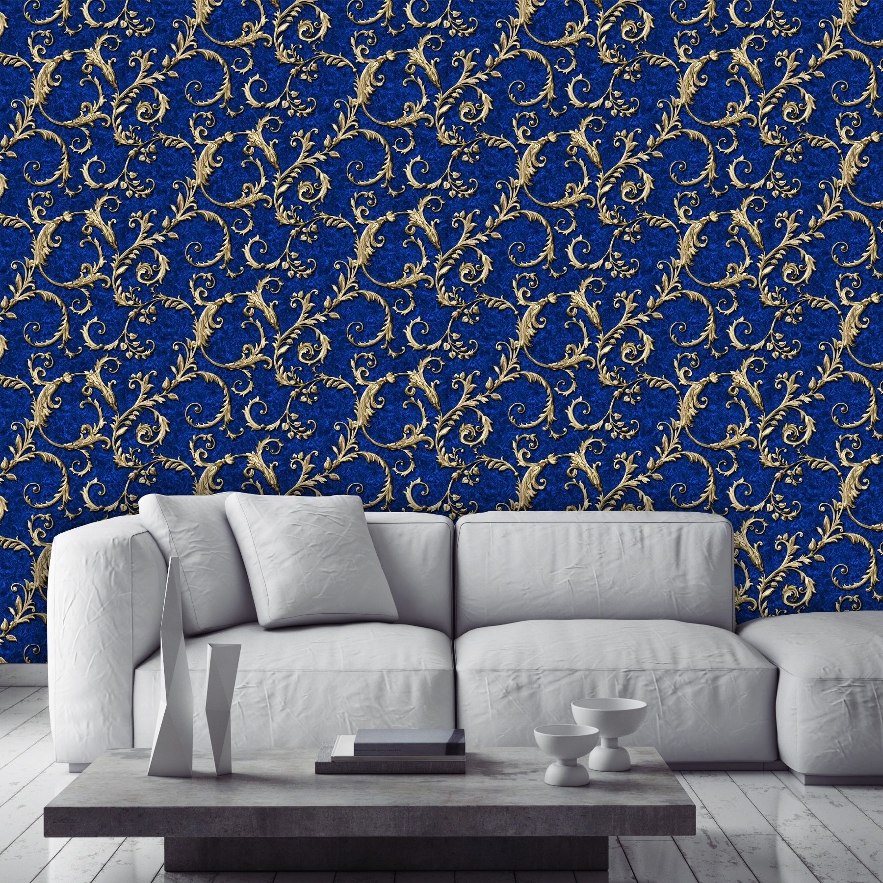 Interior Xpression PVC Nature And Florals Wallpapers Blue Buy Interior interior-xpression-pvc-nature-and-florals-wallpapers-blue-buy-interior