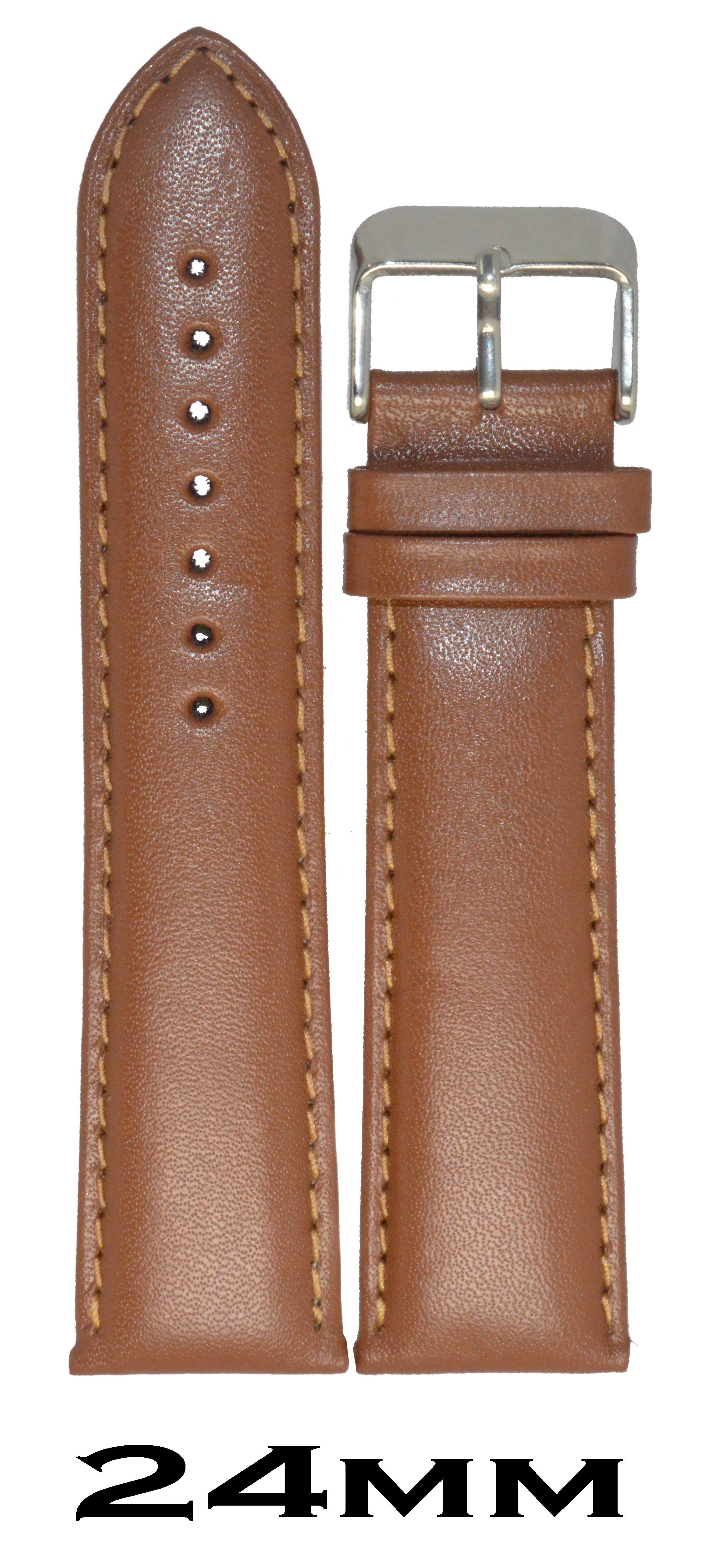 kolet-24mm-padded-plain-leather-watch-strap-watch-band-tan-24mm